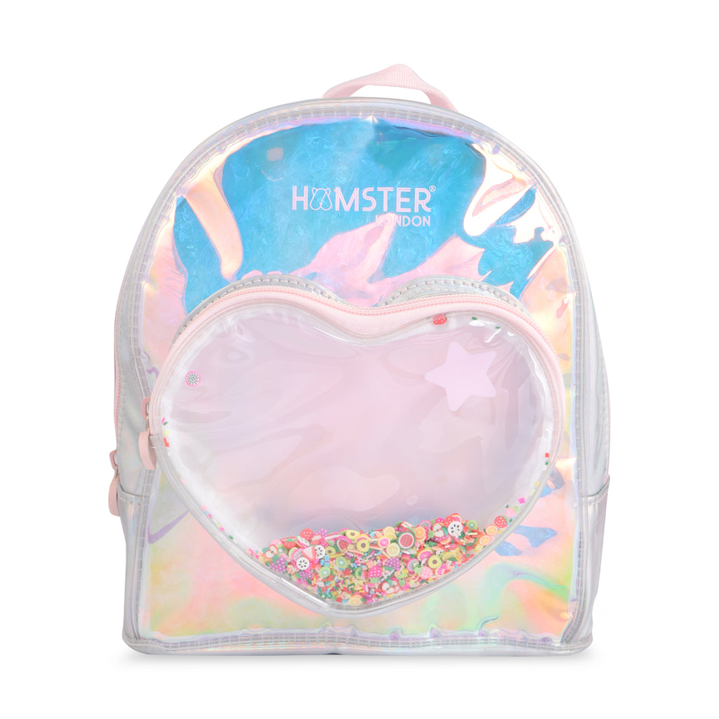 Hamster London Heart & Star Backpack – Light Pink | Cute Kids Backpack