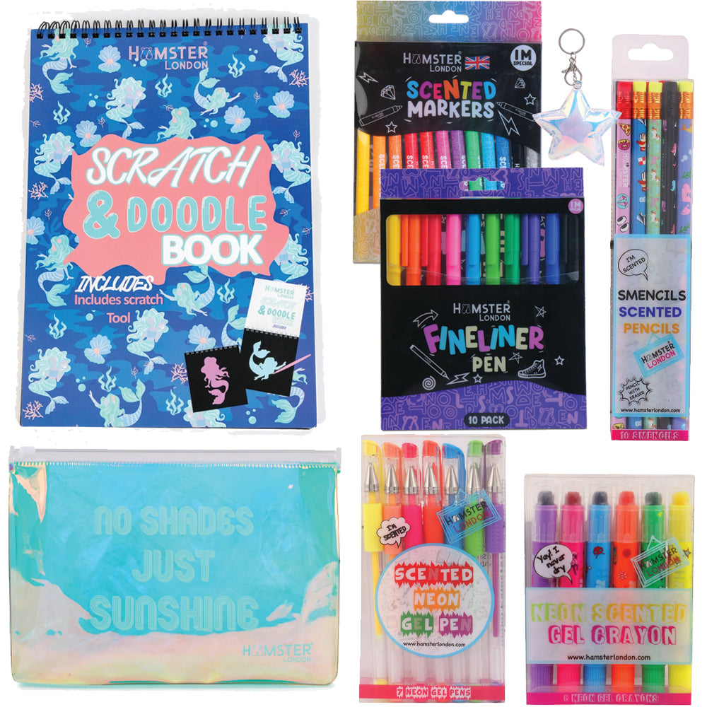 Hamster London Gift Hamper Stationery Set Mermaid + Fineliner + Two In